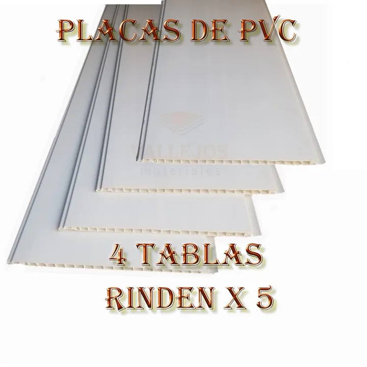 Vallejos Materiales - TABLA PVC BLANCO MATE 25 CM x 2.00 Mts 9 mm